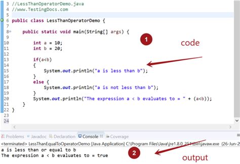 Relational Operator Less Than In Java Testingdocs