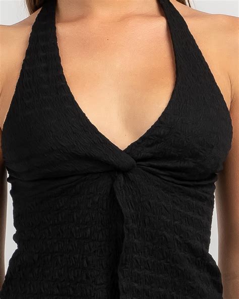 Shop Ava And Ever Ange Split Halter Top In Black Fast Shipping And Easy