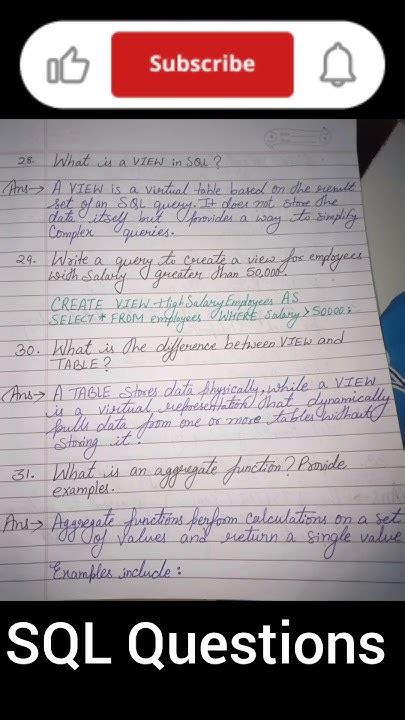 Sql Questions Sql Sqlquestions Job Interviewquestions Vuralvideo