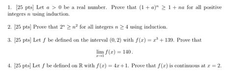 Solved 25 Pts Let A 0 Be A Real Number Prove That Chegg Com