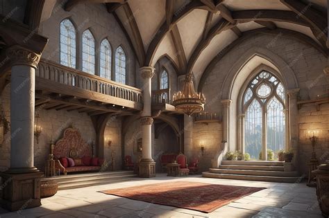Design A Medieval Castle Interior With Grand Halls Tapestries And A