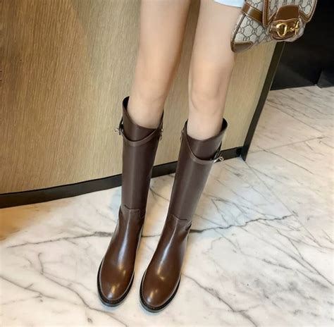 기획 천연가죽 헤르만 버클 스트랩 롱 부츠