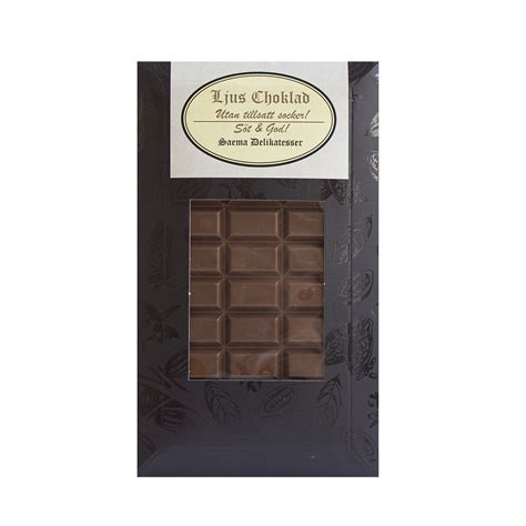 Ljus Choklad, Utan tillsatt socker