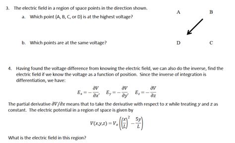 Solved 3 The Electric Field In A Region Of Space Points In