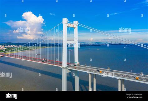 Humen Bridge The Pearl River Estuary Guangdong Province China Stock