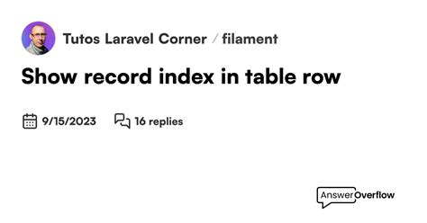 Show Record Index In Table Row Tutos Laravel Corner