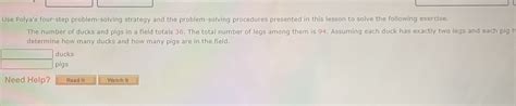 solved use polya s four step problem solving strategy and the problem