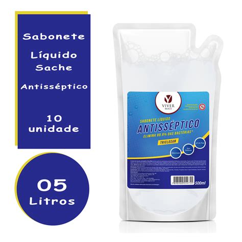 Kit Com 10 Sachês De Sabonete Líquido Antisséptico 500ml Shopee Brasil