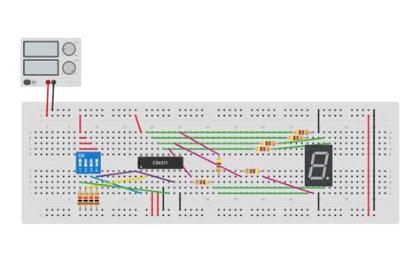 circuit design bcd to seven segments tinkercad