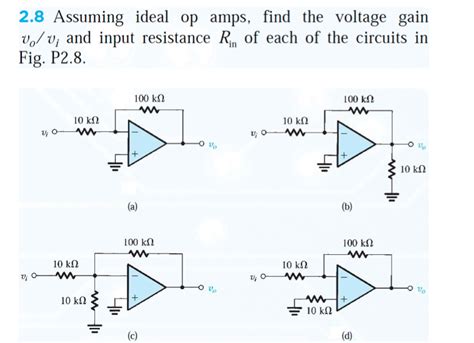 Solved Assuming ideal op amps, find the voltage gain v0 / vi | Chegg.com