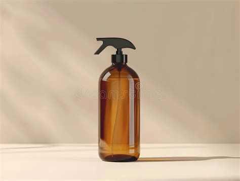 Amber Glass Pump Bottle Mockup Stock Image Image Of Dark Product