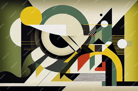 Premium Photo Abstract Bauhaus Background Minimal Geometric Style With Geometry Figures And