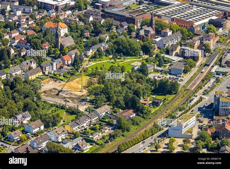 Luftansicht Hallenbad Und Park Der Generationen Baustelle Für Neues