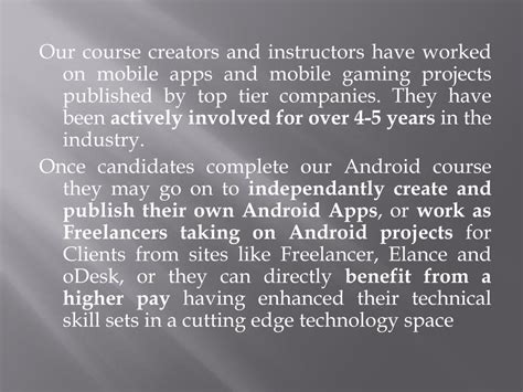 ppt android development course for beginners powerpoint presentation