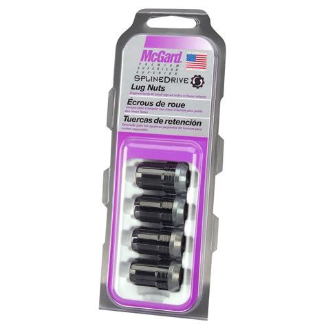 Black Cone Seat Splinedrive Lug Nut Set M12 X 15 Thread Size Set