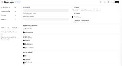 Navigation List And Form Settings Missing From Role Doctype Frappe Forum