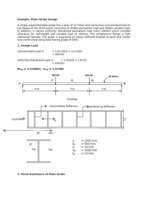 Plate Girder Design Pdf Structural Engineering Civil Engineering