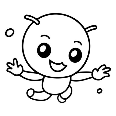 Diseño Gráfico De Dibujos Animados Vectoriales En Blanco Y Negro