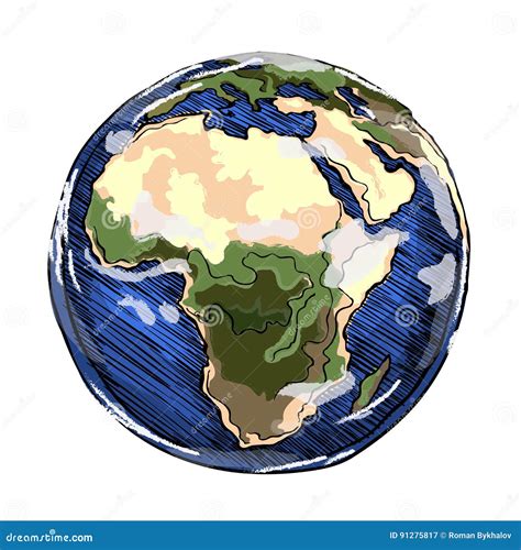 Globe Africa Continent Stock Vector Illustration Of Orbit 91275817