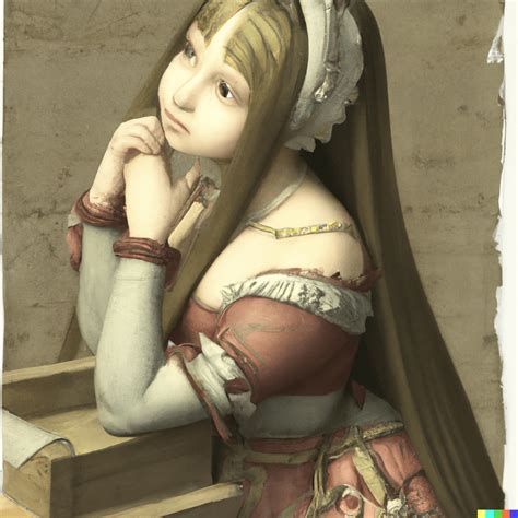 Anime Waifu Sketch By Leonardo Da Vinci 1510 R Dalle2