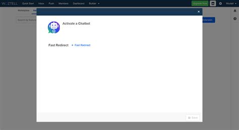 how to connect chatbot node activation to woztell s inbox