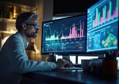 Premium Ai Image A Chemist Analyzing Data On A Computer Screen With