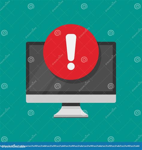 computer monitor with exclamation mark vector icon stock vector