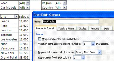 Pivot Table Options Excel Pivot Table Report Layout And Format Totals