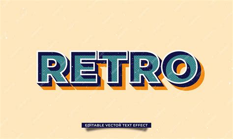 Premium Vector Editable Retro 3d Vector Text Effect