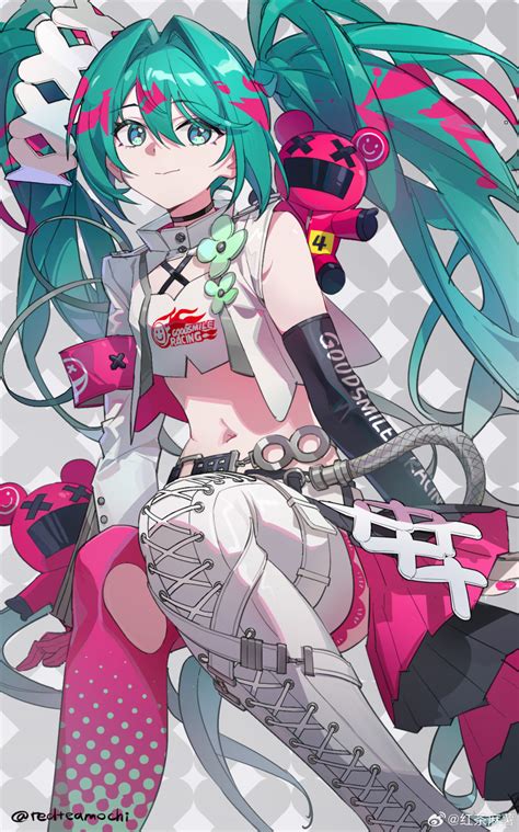 Safebooru 1girl Absurdres Aqua Hair Artist Name Asymmetrical Legwear