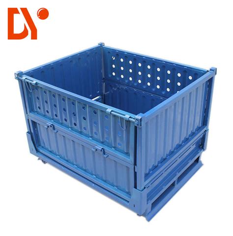 Metal Foldable Pallet Box Stackable Pallet Boxes With Customized Size