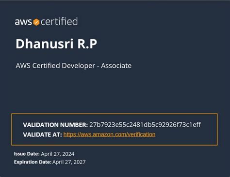 Dhanusri R P On Linkedin Awscertified Cloudcomputing