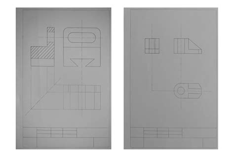 Do First Angle Third Angle Projection Orthographic Drawing By Praveen Abey Fiverr