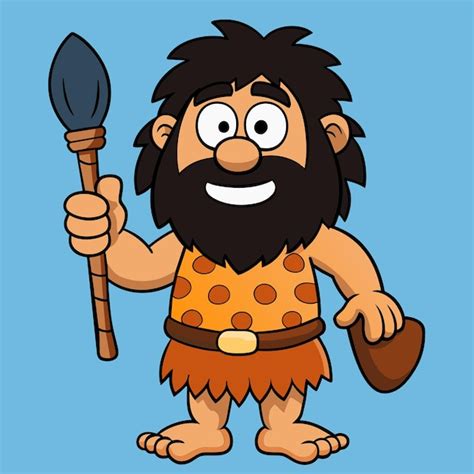 Un Dessin Animé Dun Homme Avec Une Barbe Et Une Barbe Vecteur