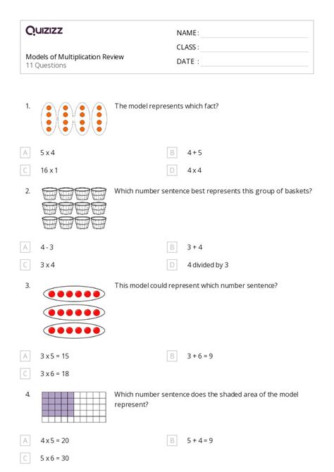 50 Multiplication And Area Models Worksheets On Quizizz Free And Printable