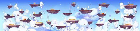 Game Arena Flying In Clouds Royalty Free Vector Image