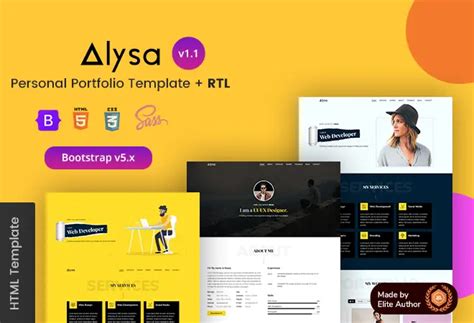 Alysa Personal Portfolio Resume HTML Template EnvyTheme