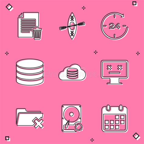 Set Delete File Document Stopwatch Hard Disk Drive Hdd Sync Refresh