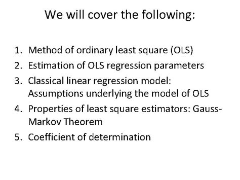 TwoVariable Regression Model The Problem Of Estimation Unit