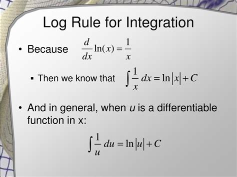 Ppt The Natural Log Function Integration Powerpoint Presentation