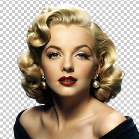 Premium Psd Young Fashion 50s Style Woman With Long Hair