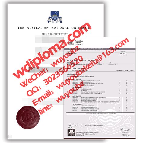 Australian National University Diploma And Transcript