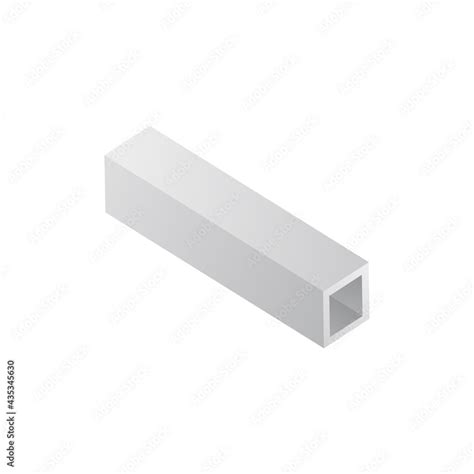 Parallelepiped Construction Steel Beam Realistic Vector Illustration