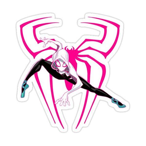 Spider Gwen Sticker By Samohanaart Spider Gwen Spiderman Stickers