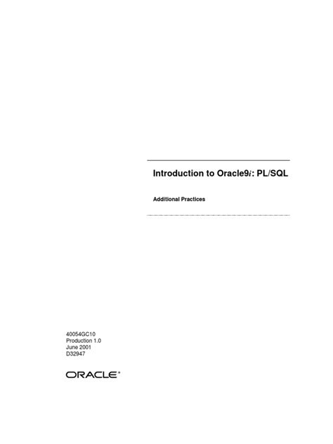 9i Oracle Plsql Vol3 Pdf Business