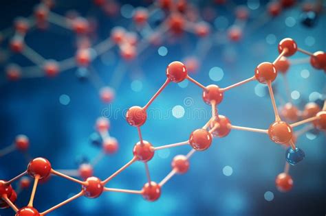 Abstract Molecular Structure In 3d On Blue Background Stock
