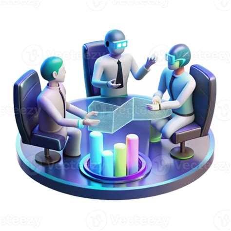 Virtual Team Collaboration Data Analysis 3d Visualization 56479427 Png