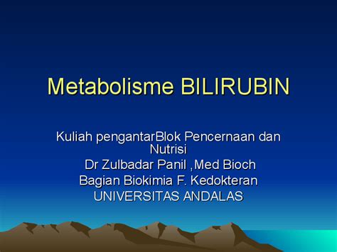 Ppt Metabolisme Bilirubin