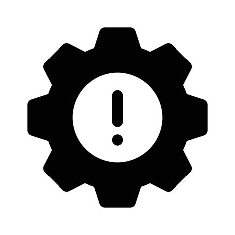Exclamation Mark With Cogwheel Denoting Icon Of Warning 46257871 Vector Art At Vecteezy