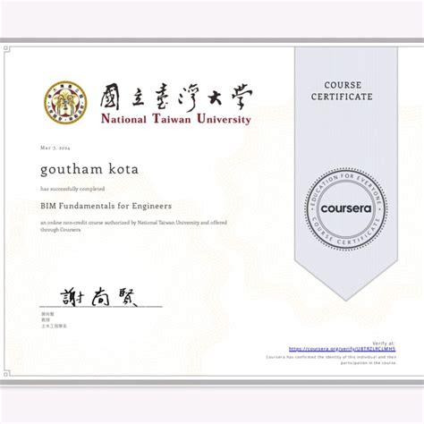Goutham Kota On Linkedin Bim Continuouslearning Thankyoucoursera